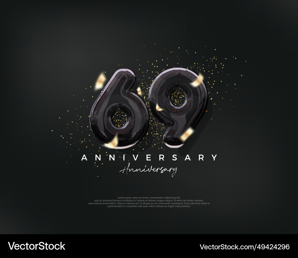 69th anniversary celebration design with luxury Vector Image