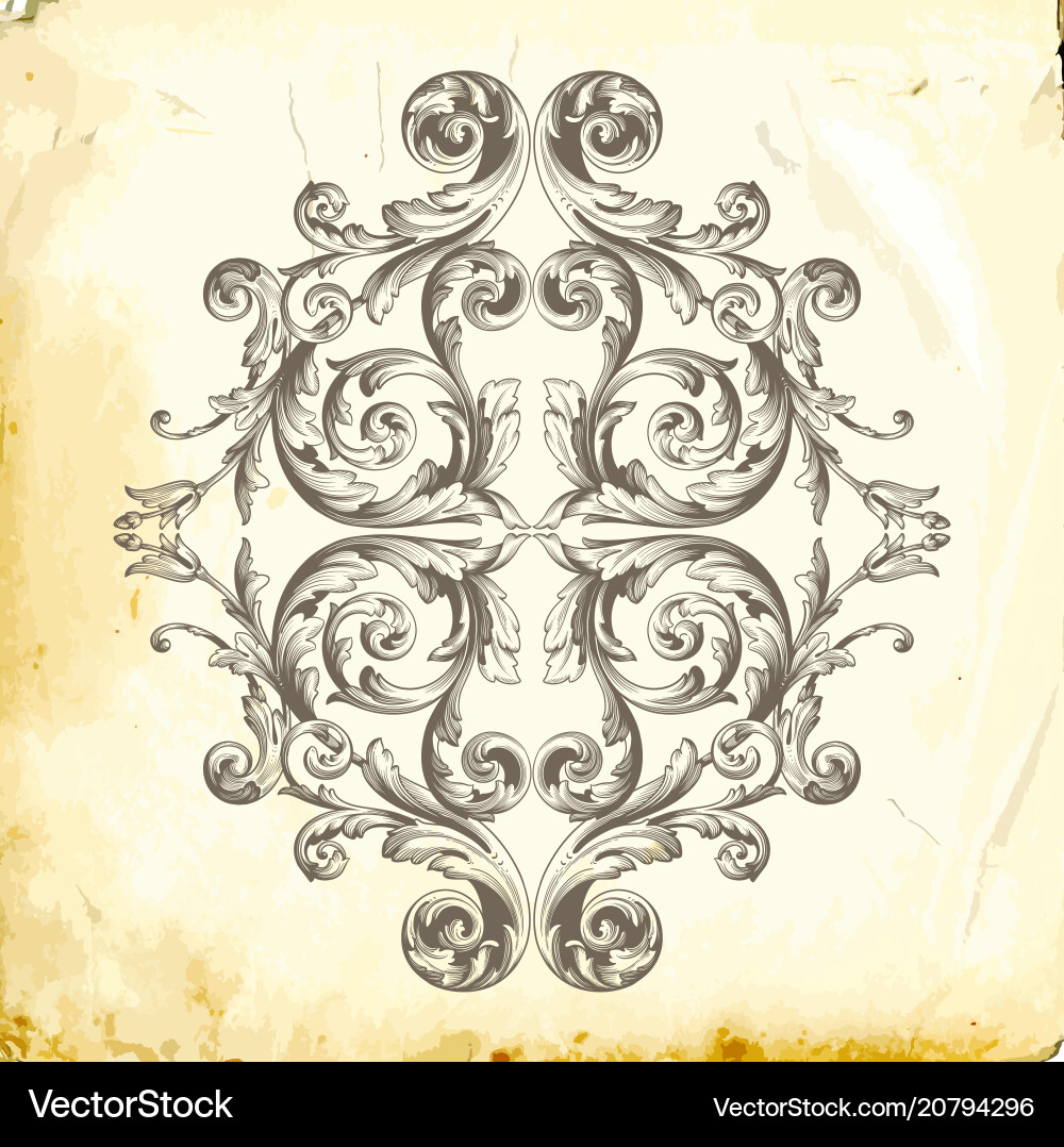 Baroque of vintage elements for design Royalty Free Vector