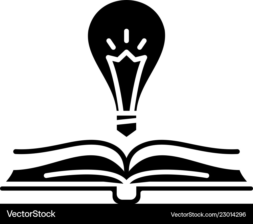 Book wisdom black icon sign on isolated Royalty Free Vector