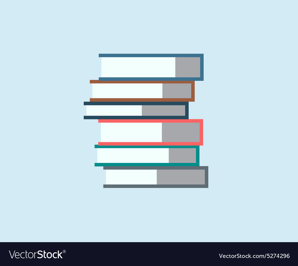 Books stack icon isolated school objects Vector Image