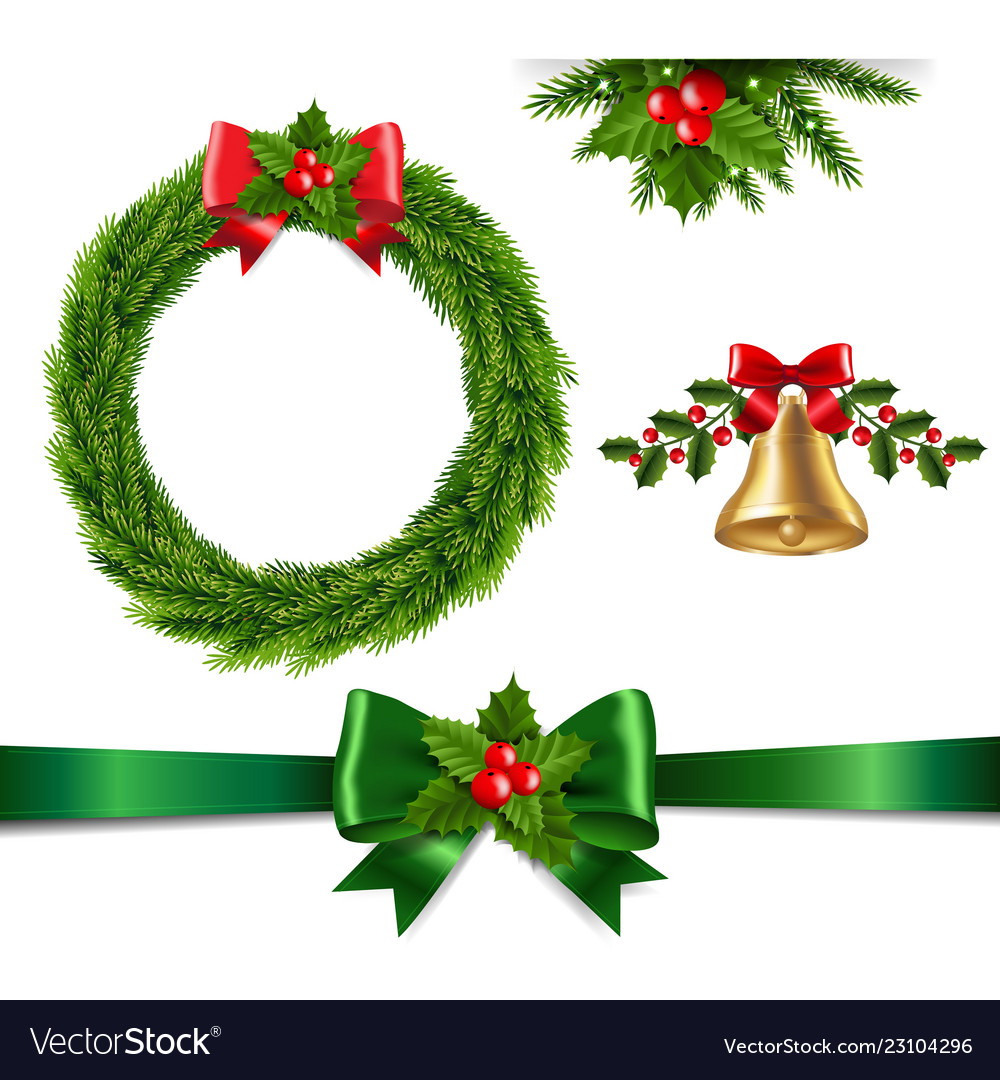 Christmas set isolated Royalty Free Vector Image