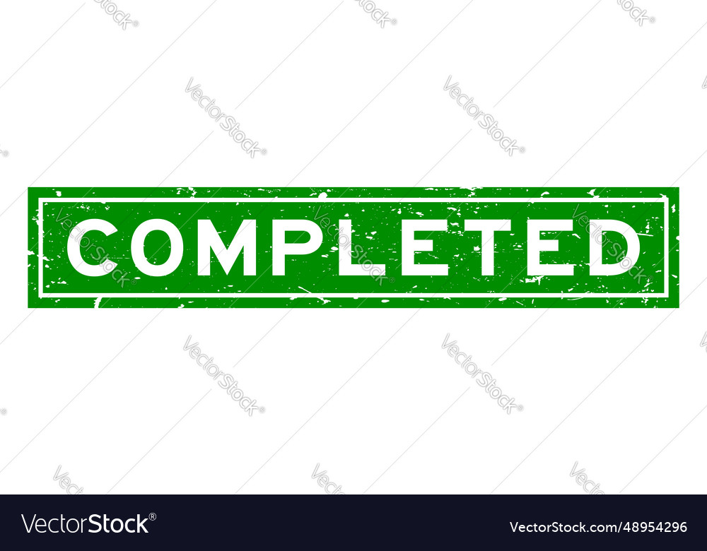 Grunge green completed word square rubber seal Vector Image