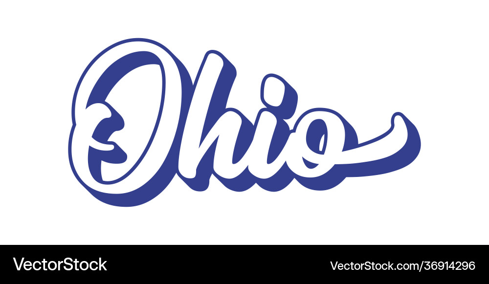 Hand sketched ohio text 3d vintage retro Vector Image