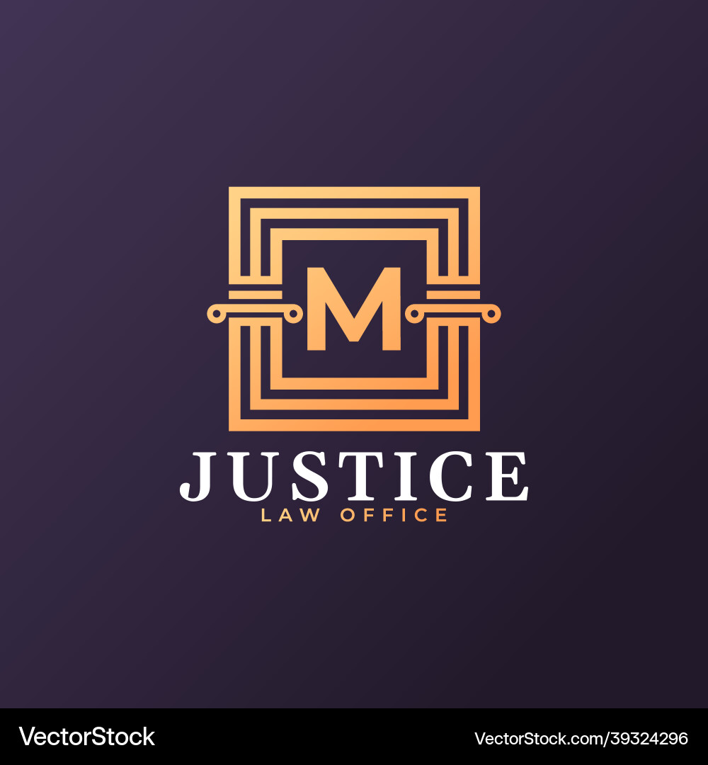 Law firm letter m logo design template element Vector Image