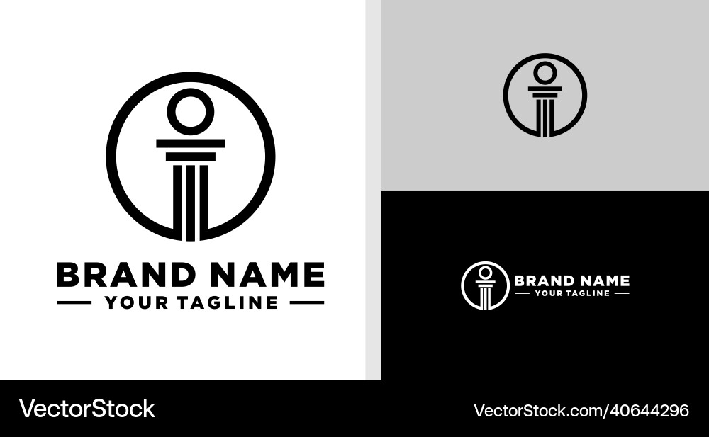 Letter i logo coloumn line luxury editable Vector Image