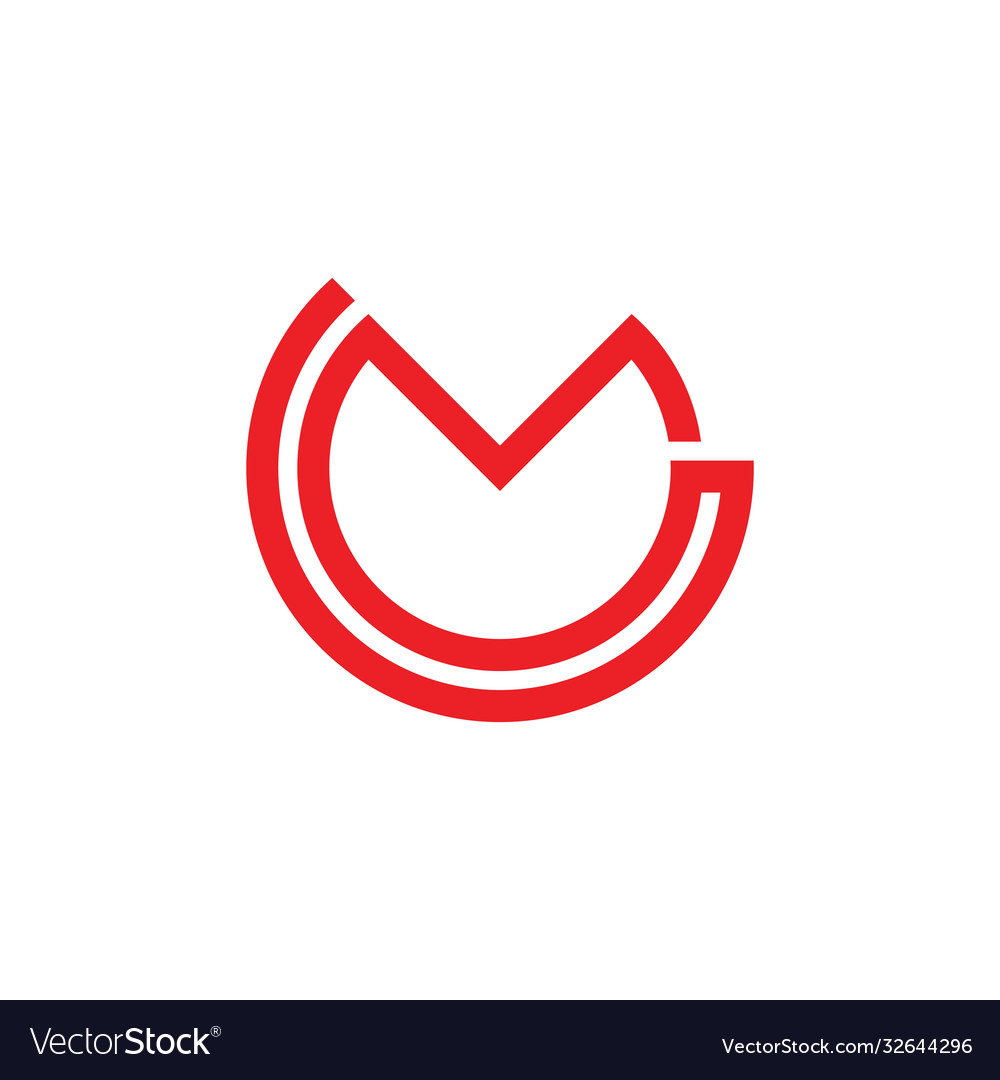 Letters mu simple circle linked line logo Vector Image
