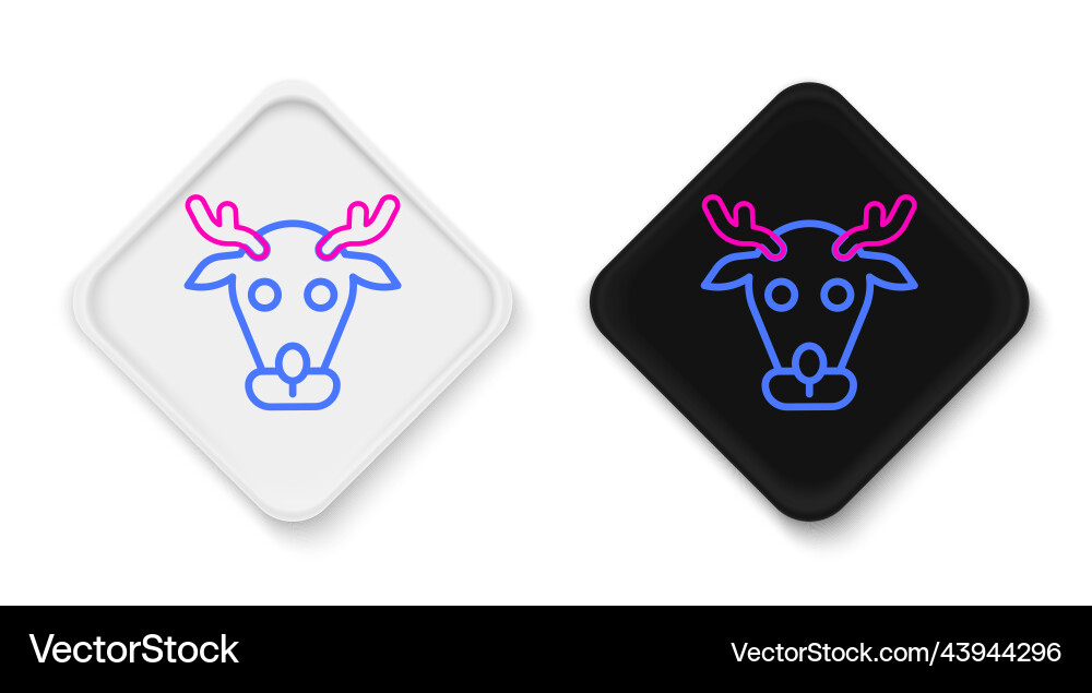 Line reindeer icon isolated on white background Vector Image