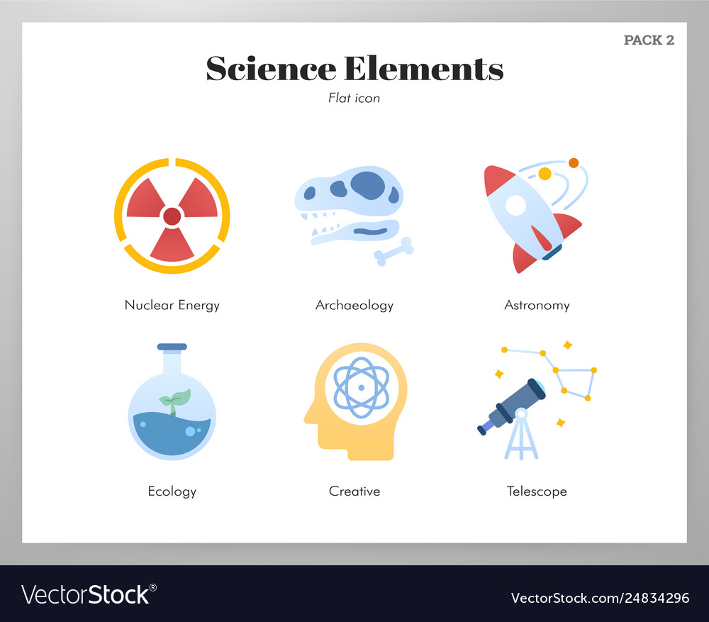 Science elements flat Royalty Free Vector Image