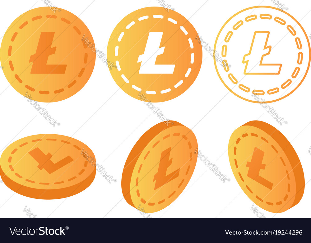 Set Of Icons Litecoin Coins Royalty Free Vector Image