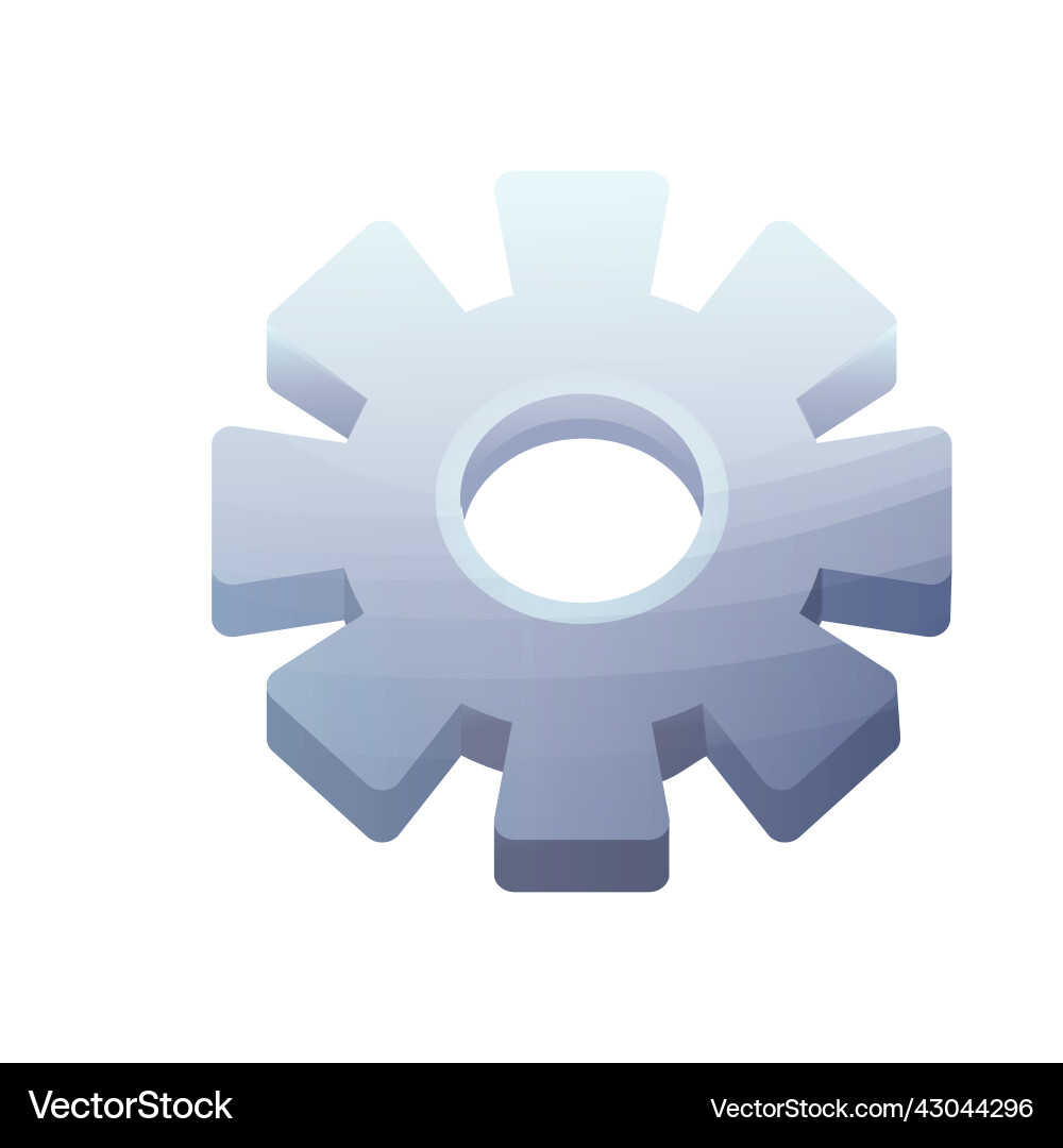 Setting gear icon game button symbol in cartoon Vector Image