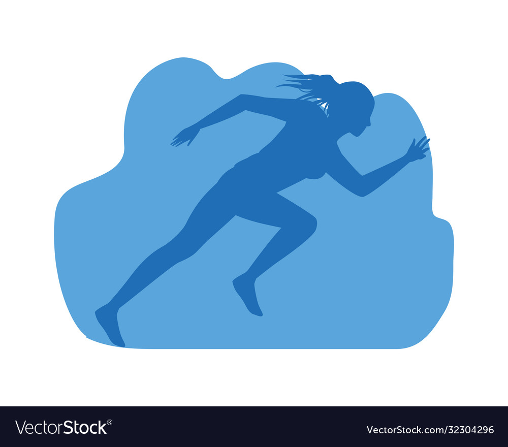 Silhouette athletic woman running Royalty Free Vector Image Silhouette athletic woman running Royalty Free Vector Image