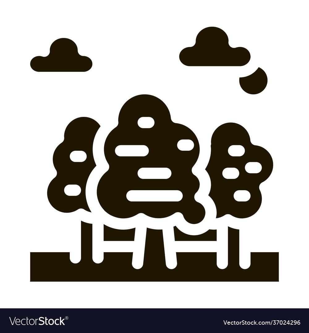 Trees forest icon glyph Royalty Free Vector Image