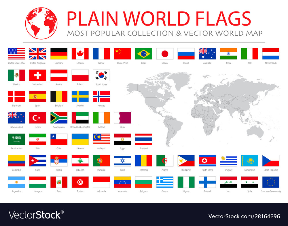World flags graphics with map Royalty Free Vector Image