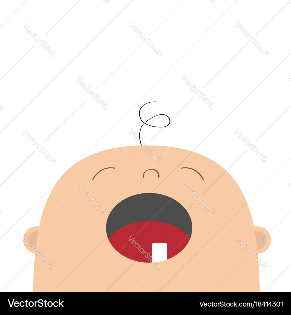 Baby crying greeting card template kid face Vector Image