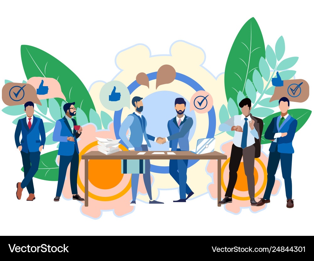Business idea negotiation contract signing Vector Image