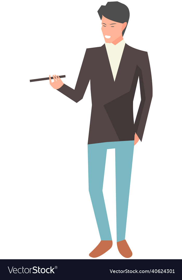 Businessman manager pointing with pointer Vector Image