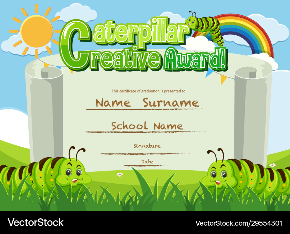 Certificate template for creative award Royalty Free Vector