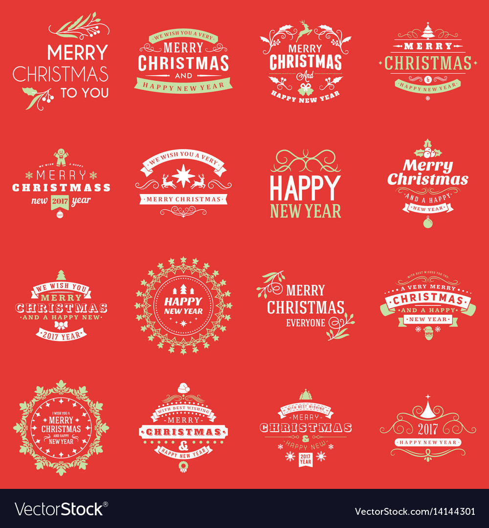 Christmas decoration elements merry Royalty Free Vector