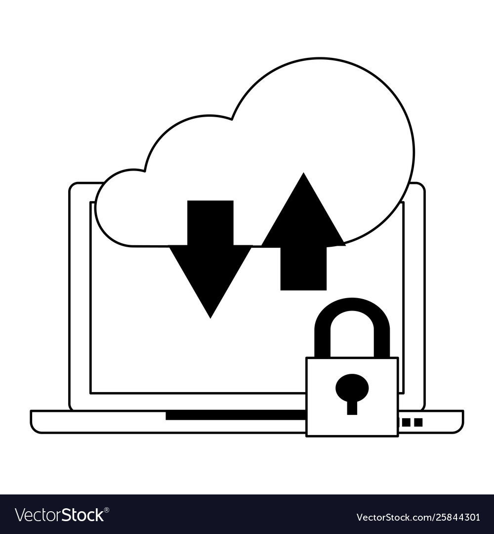 Cloud computing technology symbols isolated Vector Image