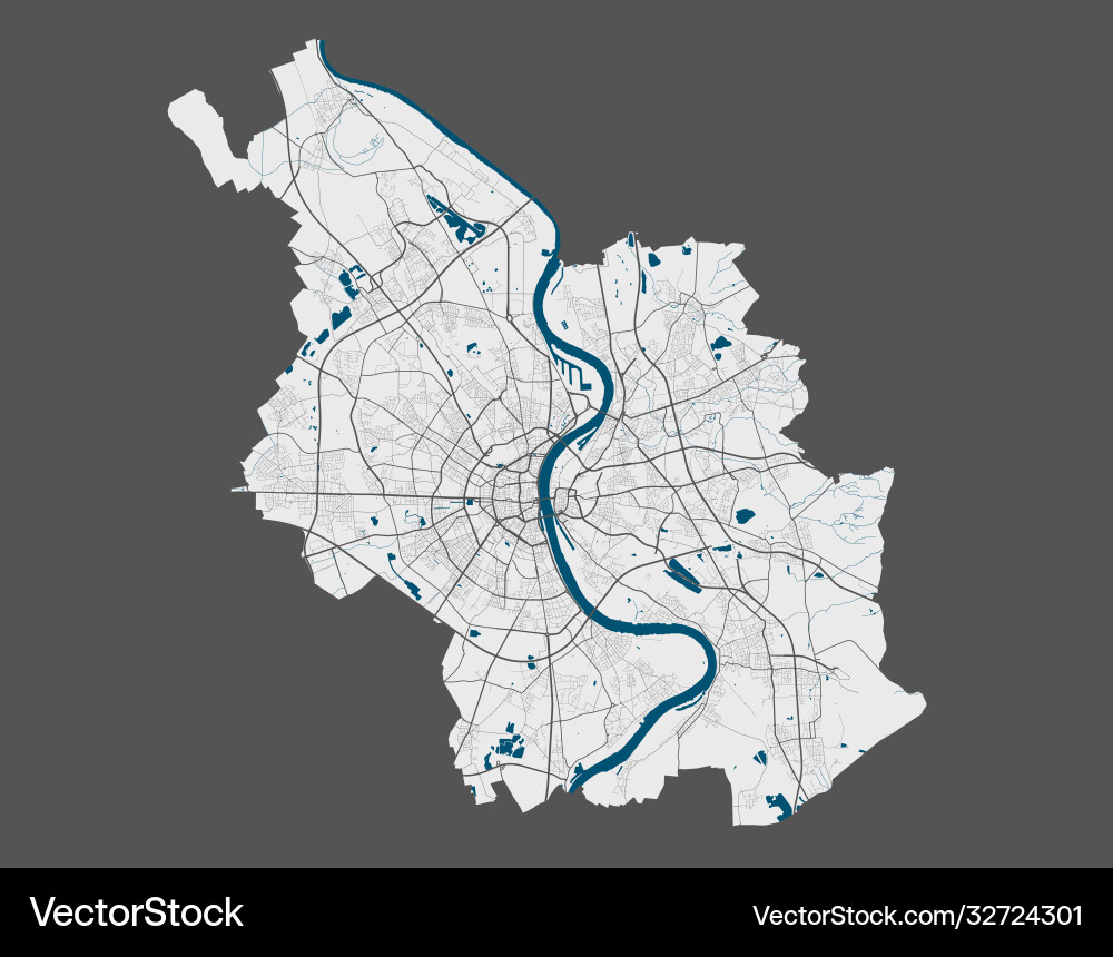 Cologne map detailed city poster Royalty Free Vector Image