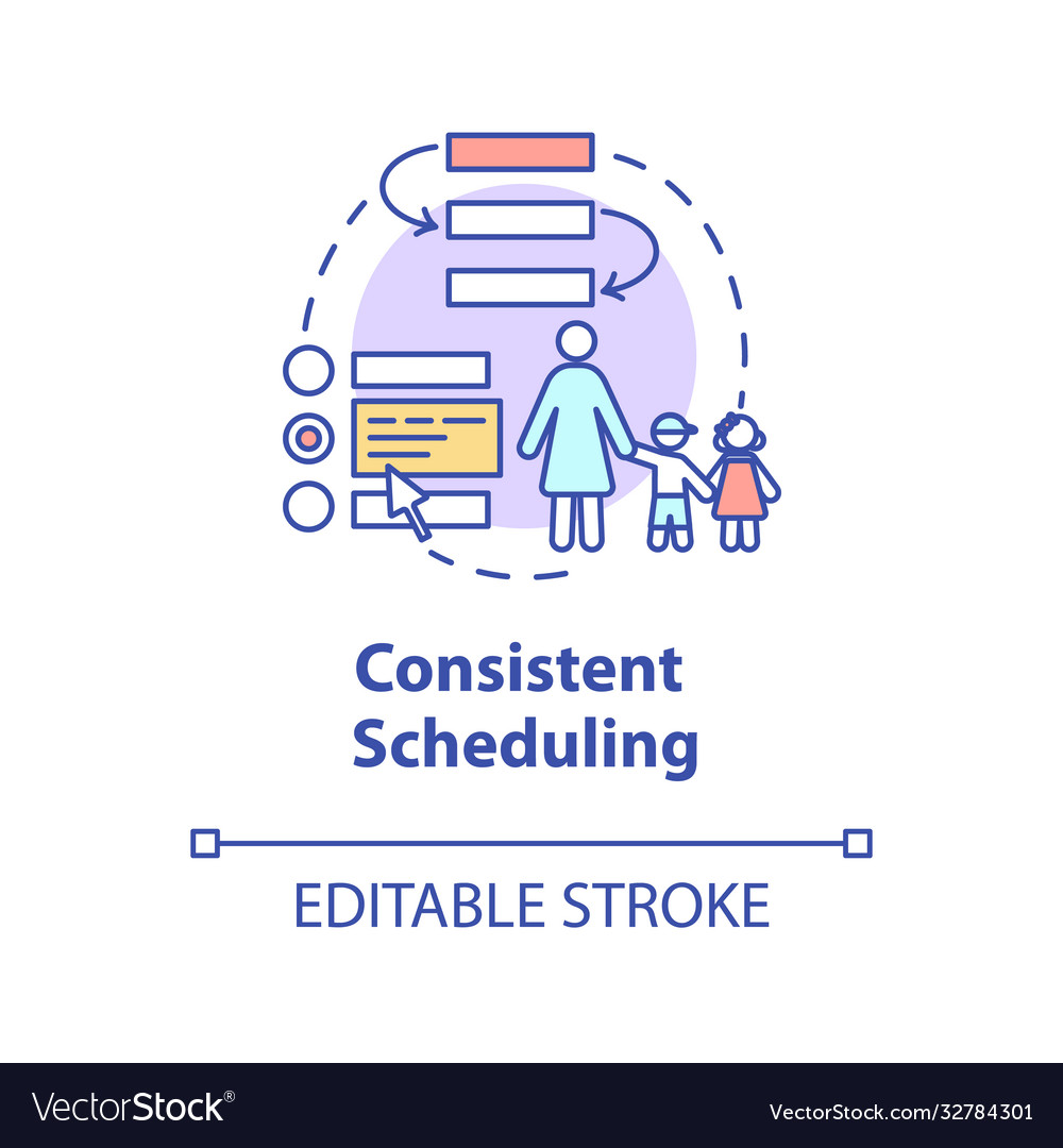 Consistent scheduling concept icon Royalty Free Vector Image