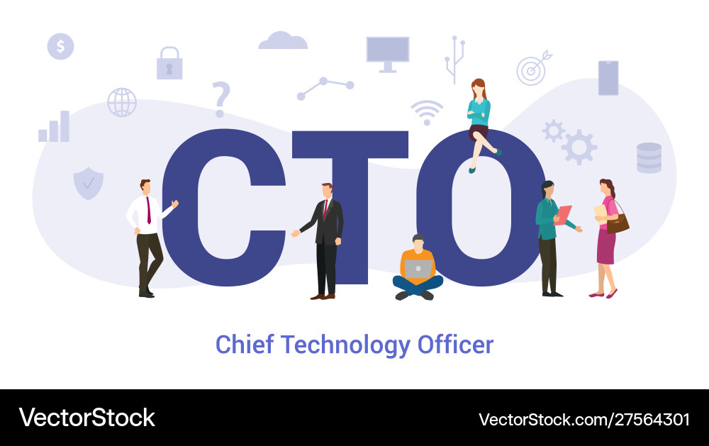 Cto chief technology officer concept with big Vector Image