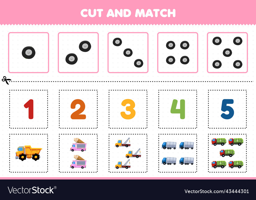 Education game for children cut and match Vector Image