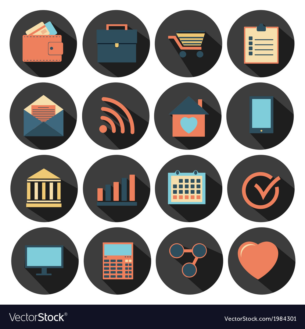 Flat design - icons set Royalty Free Vector Image