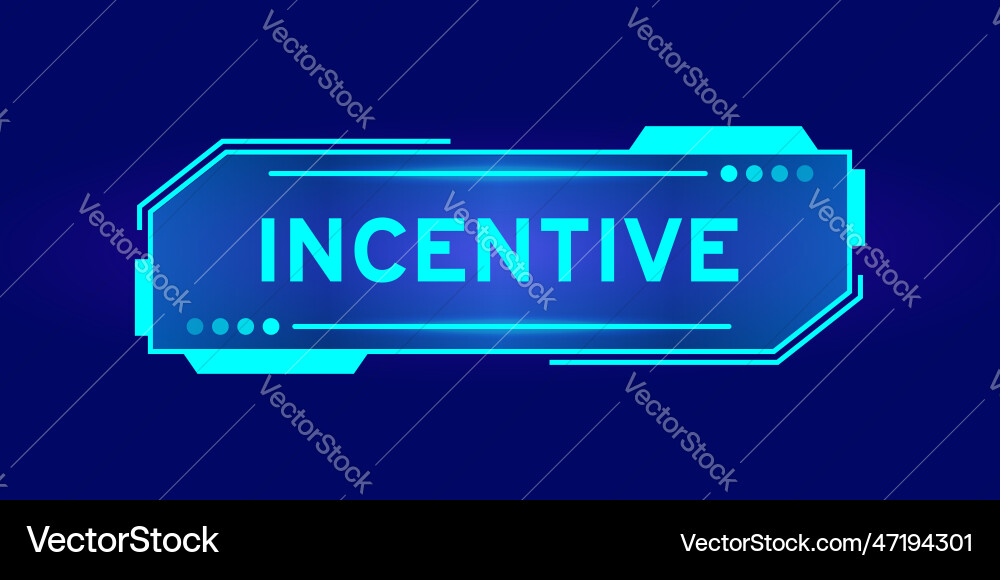 Futuristic hud banner that have word incentive Vector Image