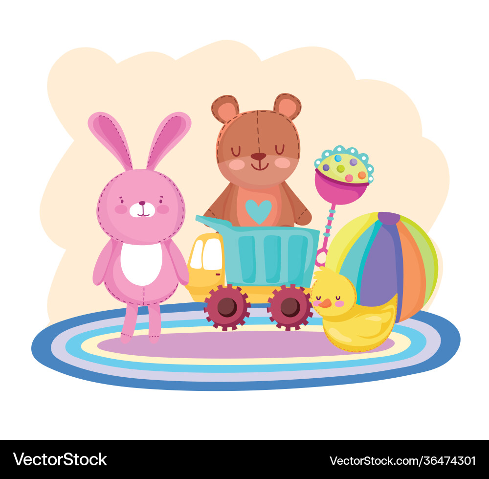 Kids toys carpet Royalty Free Vector Image - VectorStock