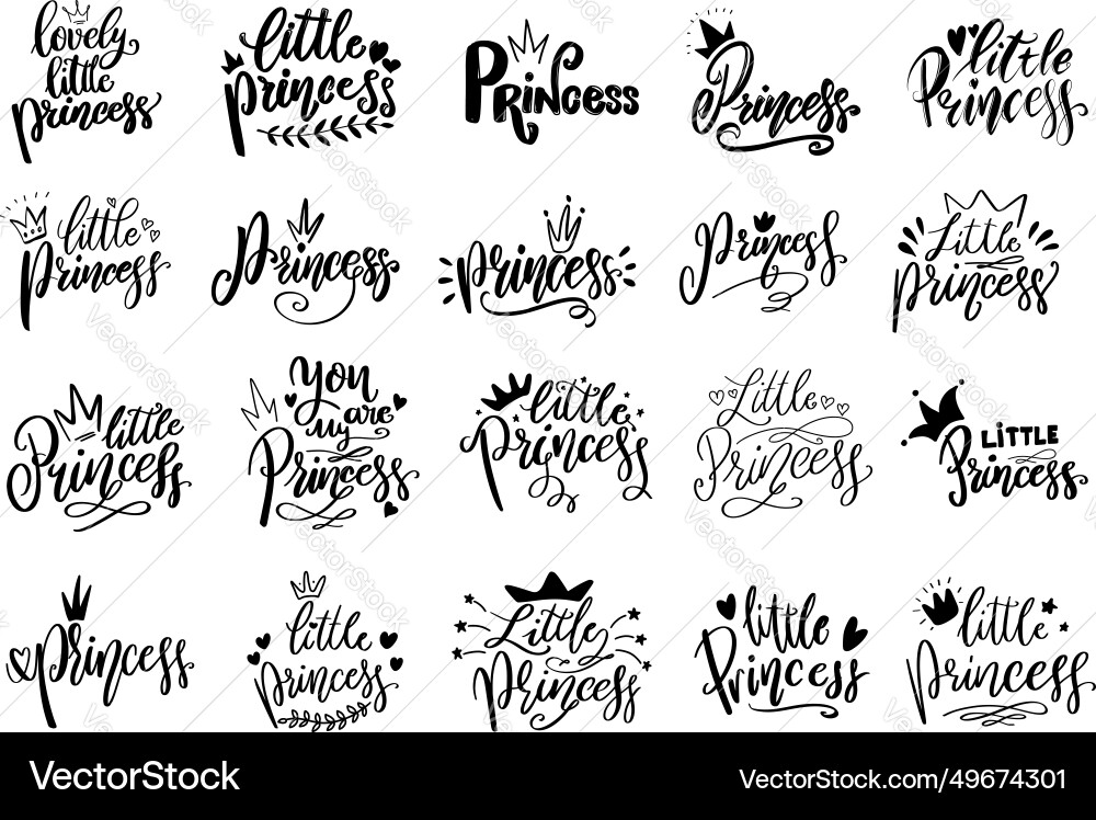 Little princess lettering phrase for decoration Vector Image