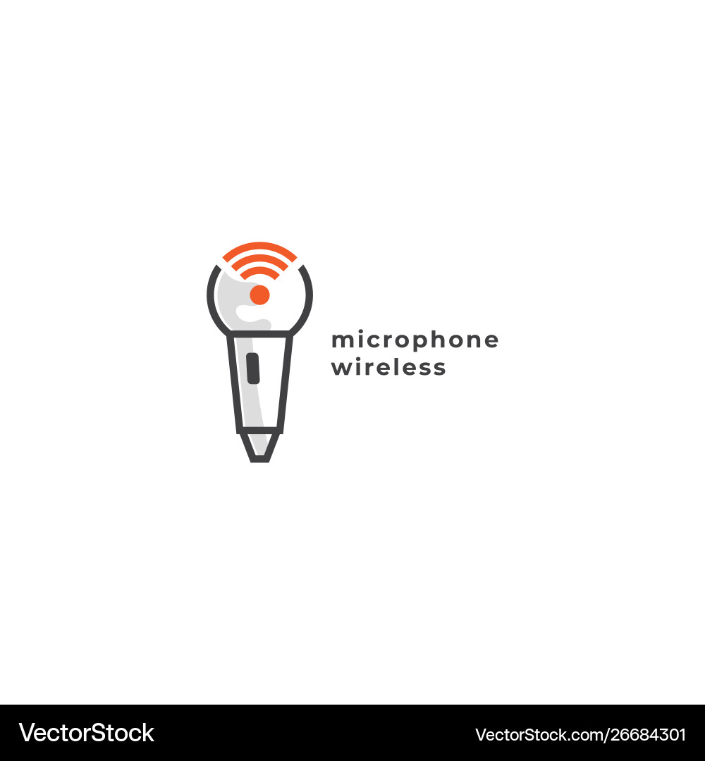 Microphone wireless logo icon Royalty Free Vector Image
