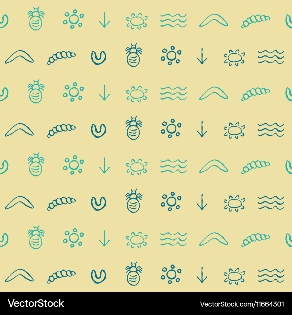 Seamless pattern with of australian aboriginal art