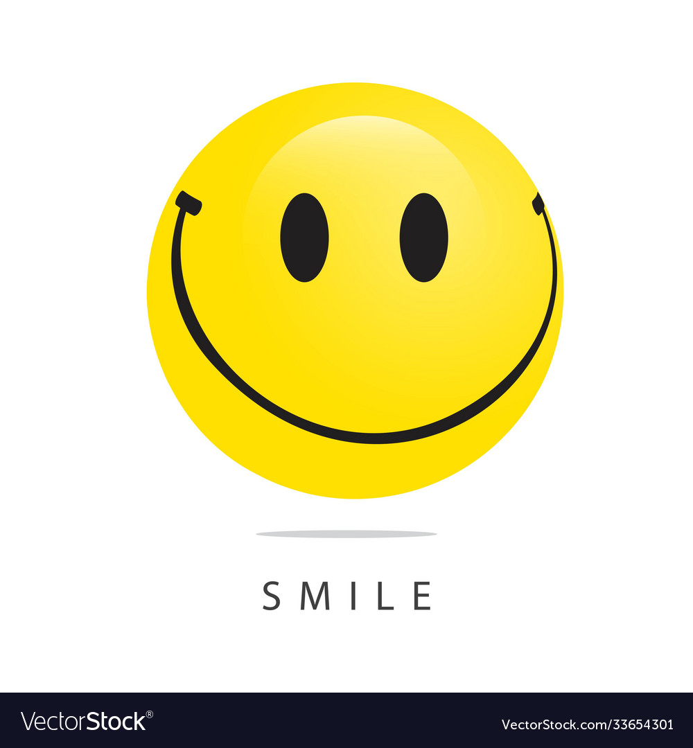 Smile emoticon template design Royalty Free Vector Image