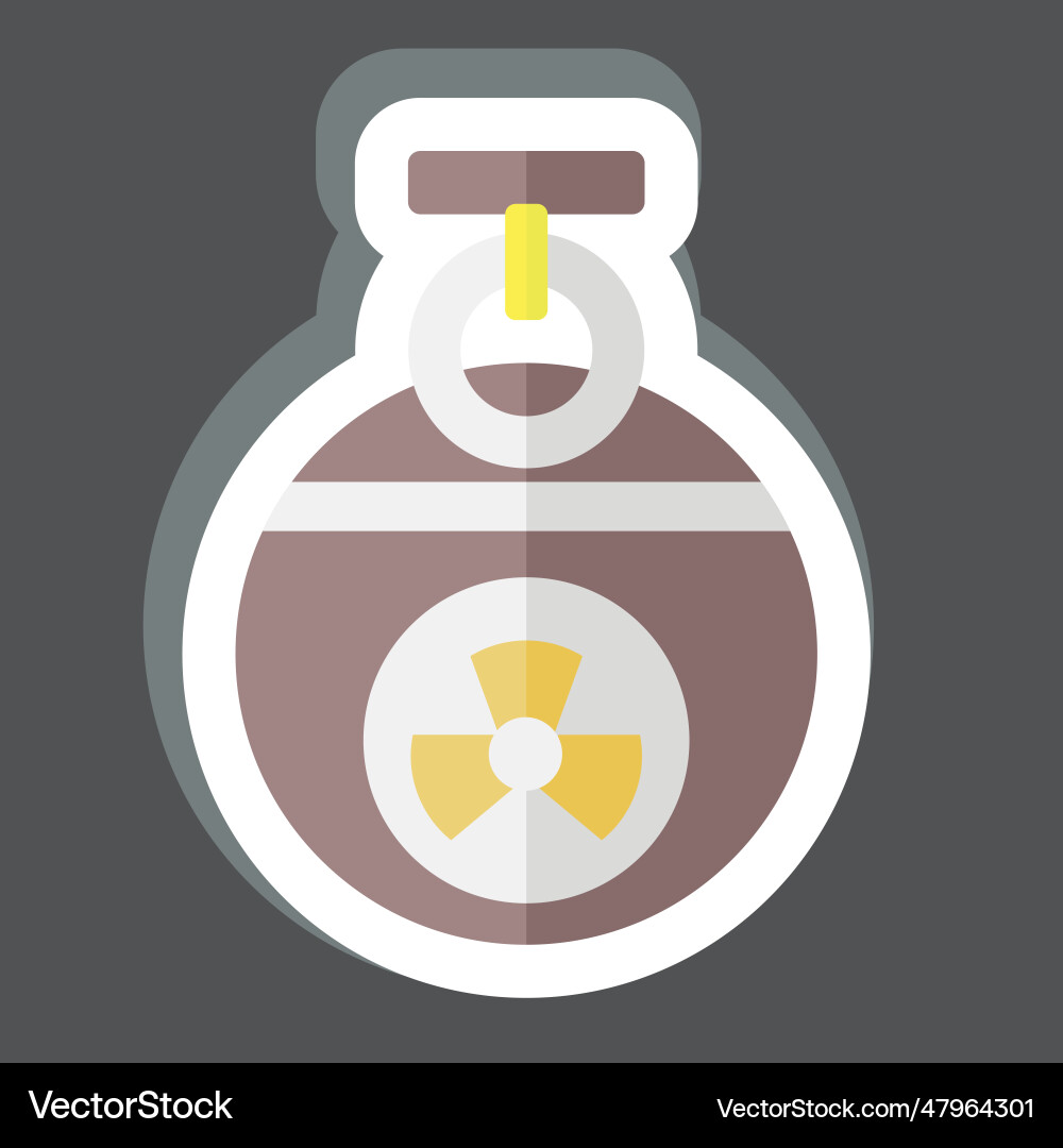 Sticker grenade related to nuclear symbol simple Vector Image