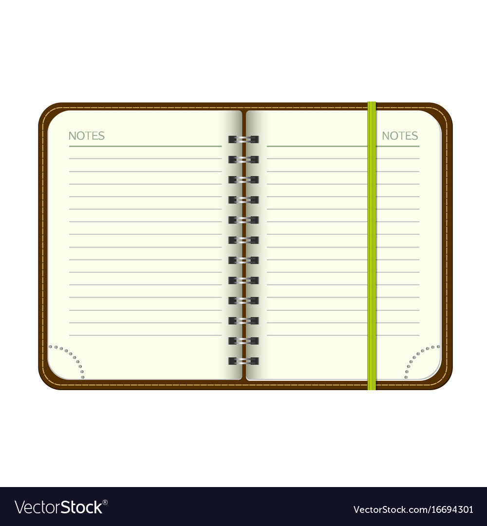 Template open a blank notepad personal Royalty Free Vector