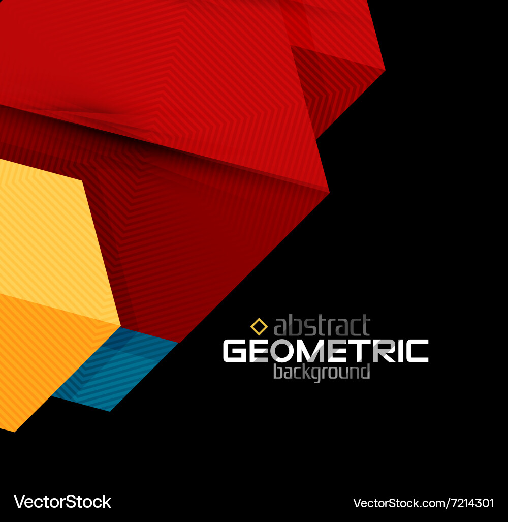 Textured paper geometric shapes on black Vector Image