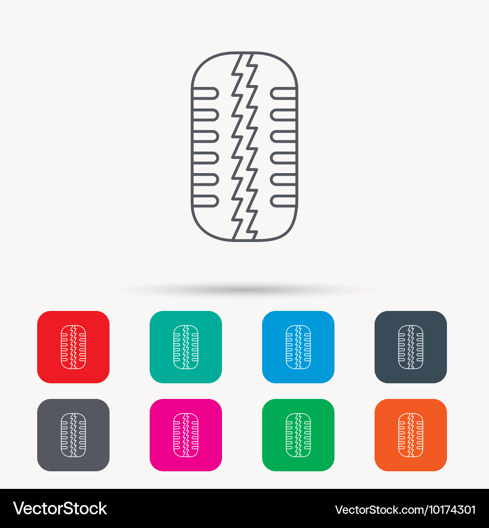Tire tread icon car wheel sign Royalty Free Vector Image