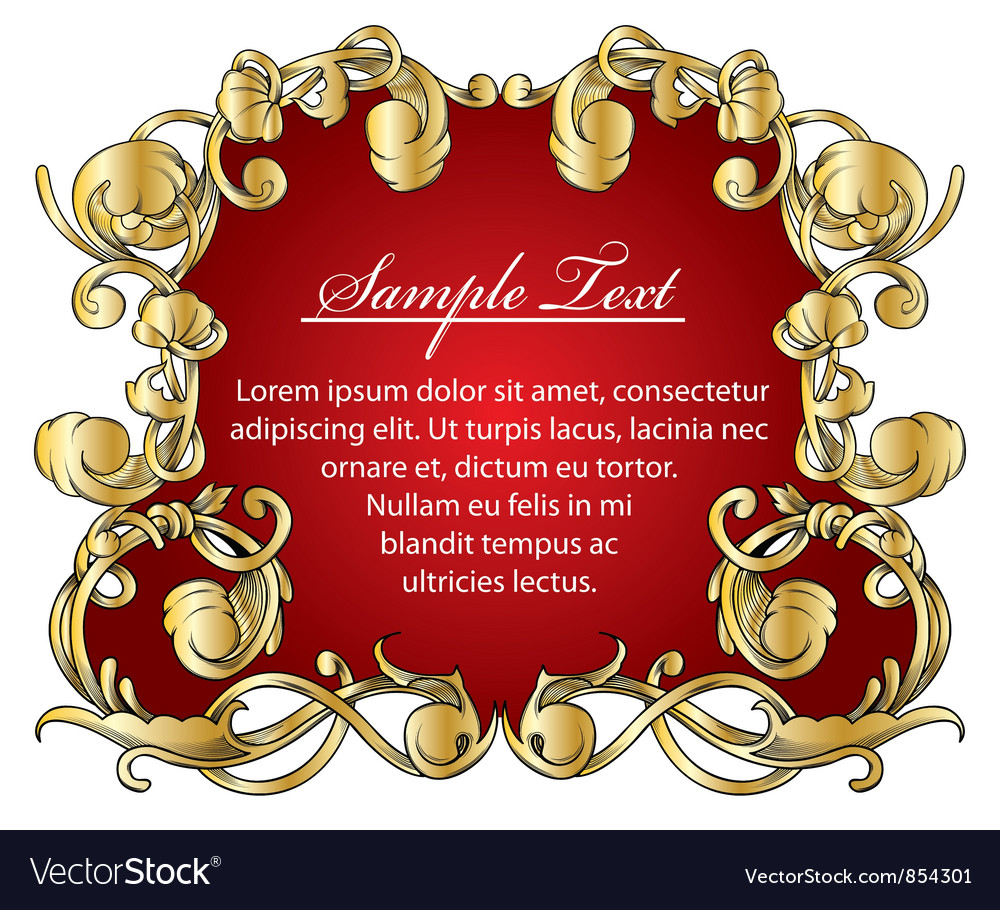 Vintage gold floral frame Royalty Free Vector Image