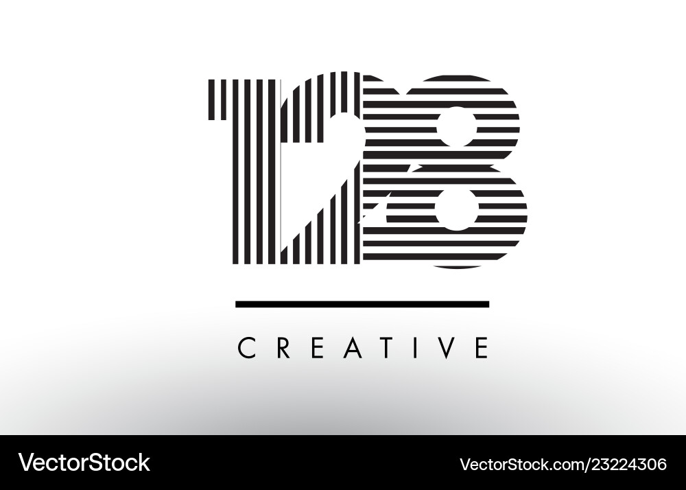 128 black and white lines number logo design Vector Image