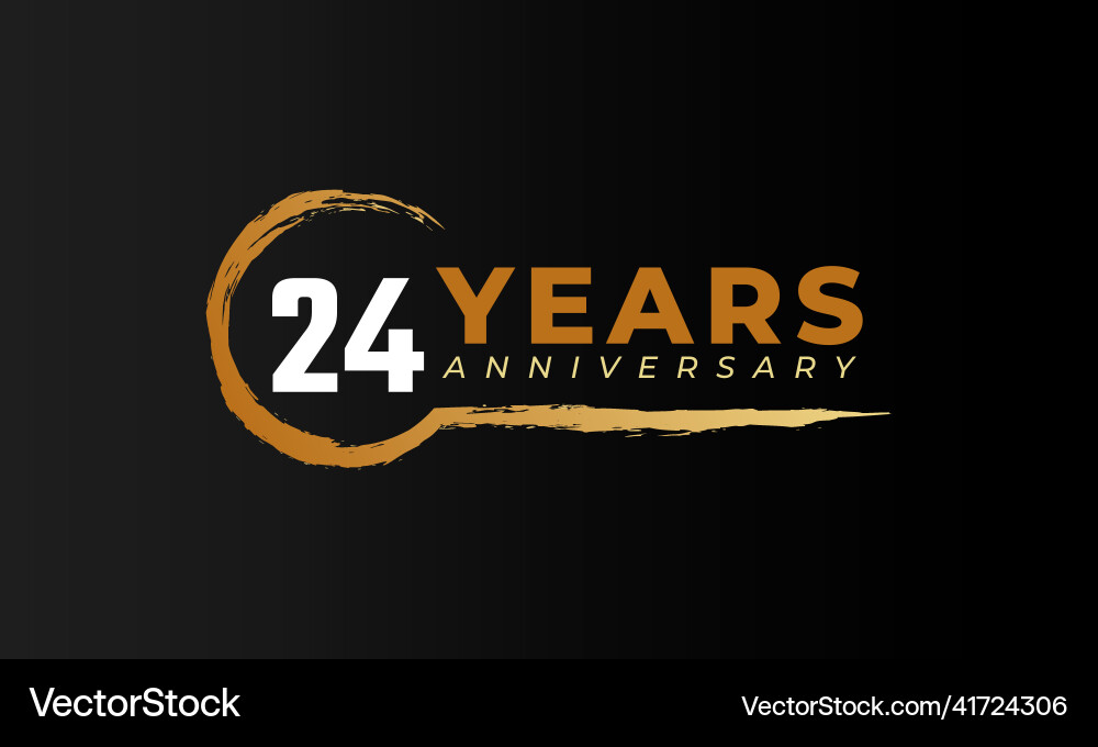 24 year anniversary celebration with circle brush Vector Image