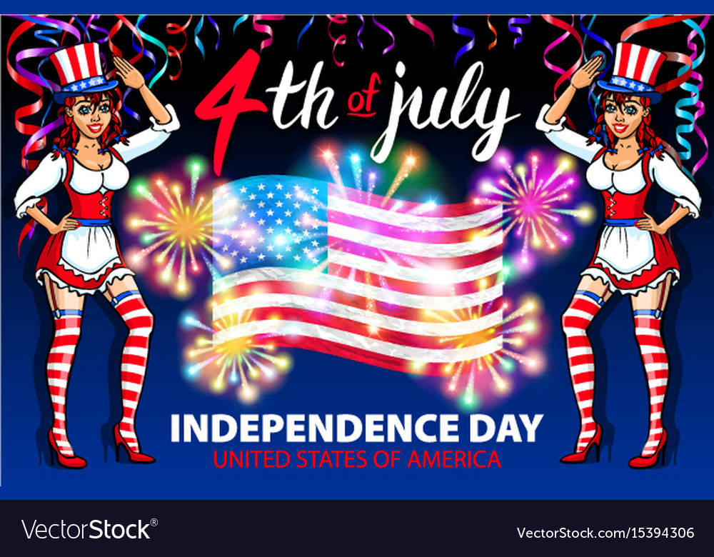 A girl celebrating independence day poster Vector Image