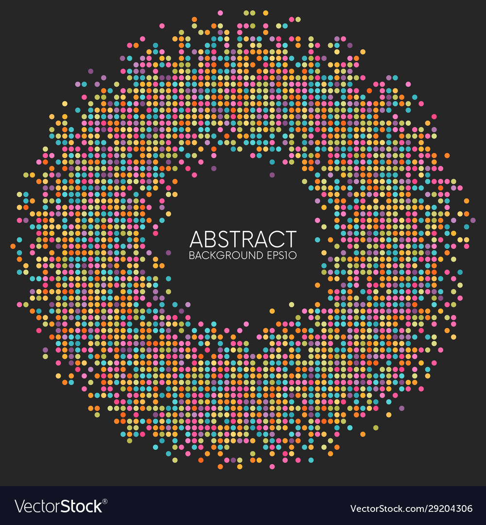 Abstract colorful dotted circle frame Royalty Free Vector