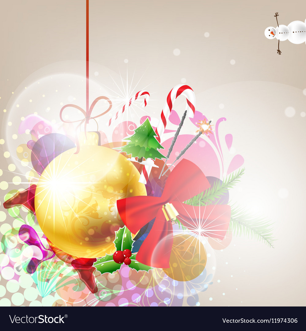 Christmas background with baubles Royalty Free Vector Image