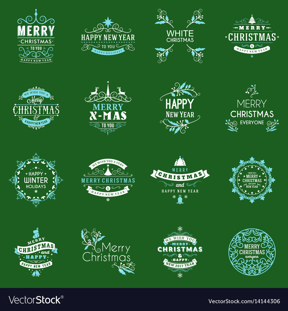 Christmas decoration elements merry Royalty Free Vector