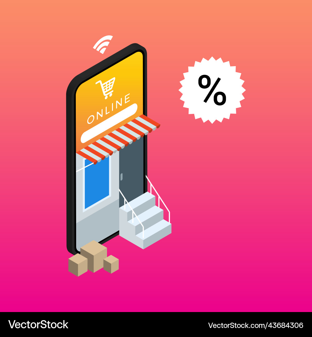 Concept of online shop e-commerce internet store Vector Image