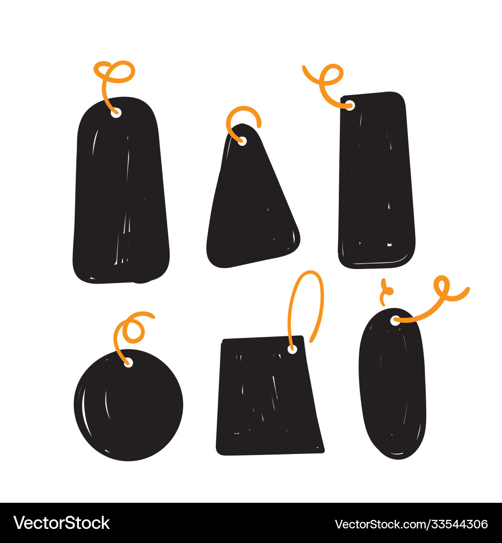 Hand drawn price tag label icon doodle Royalty Free Vector