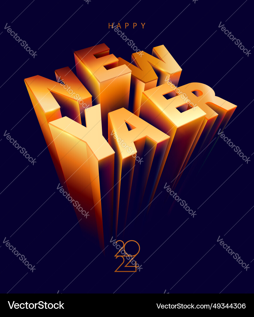 Happy new year modern lettering design Royalty Free Vector