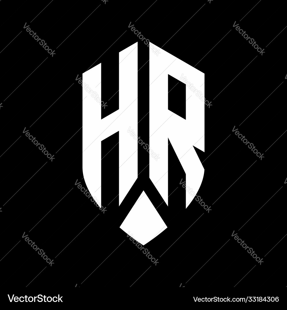 Hr logo monogram with emblem shield style design Vector Image