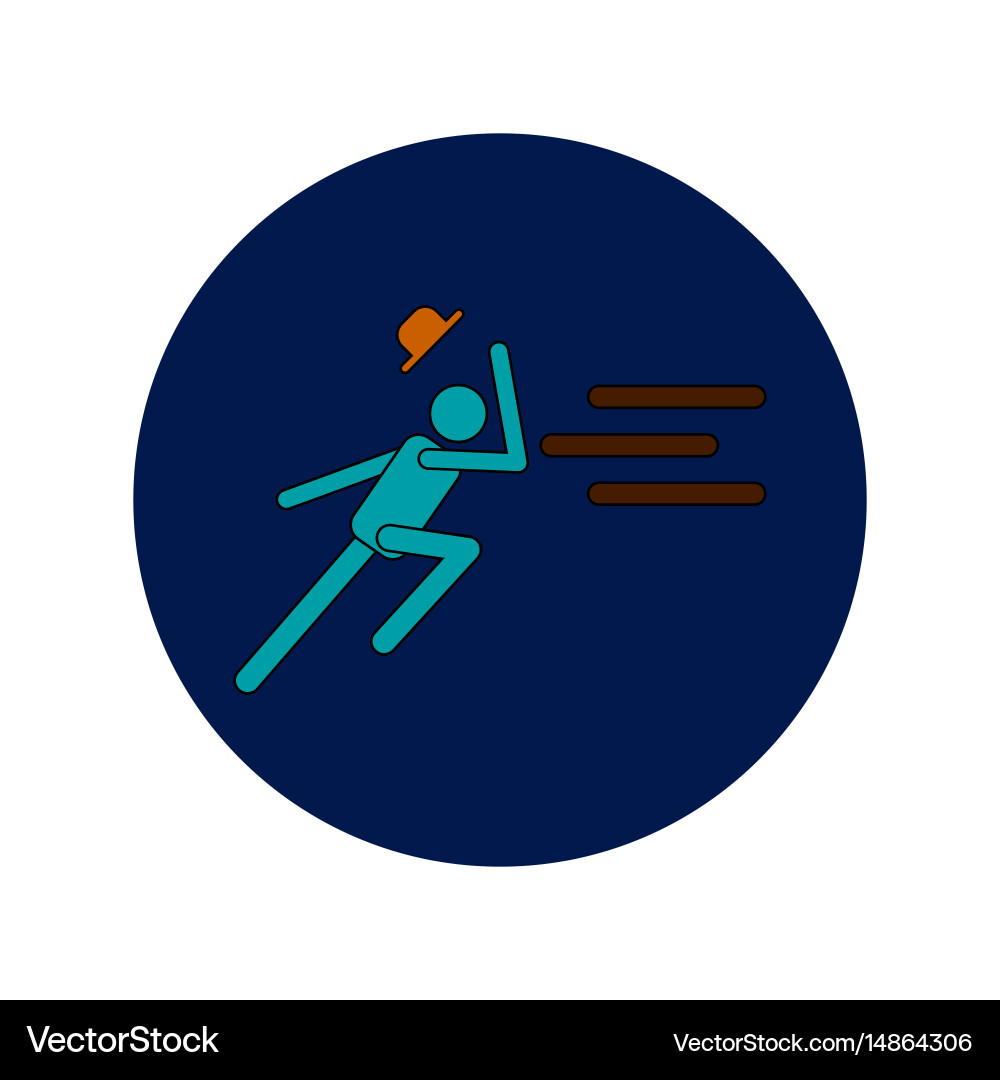 In flat design of man running Royalty Free Vector Image